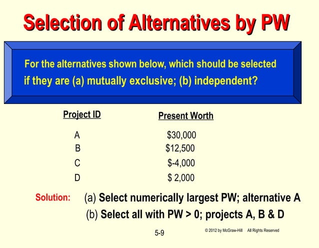 Chapter 5 present worth analysis -with examples | PPT