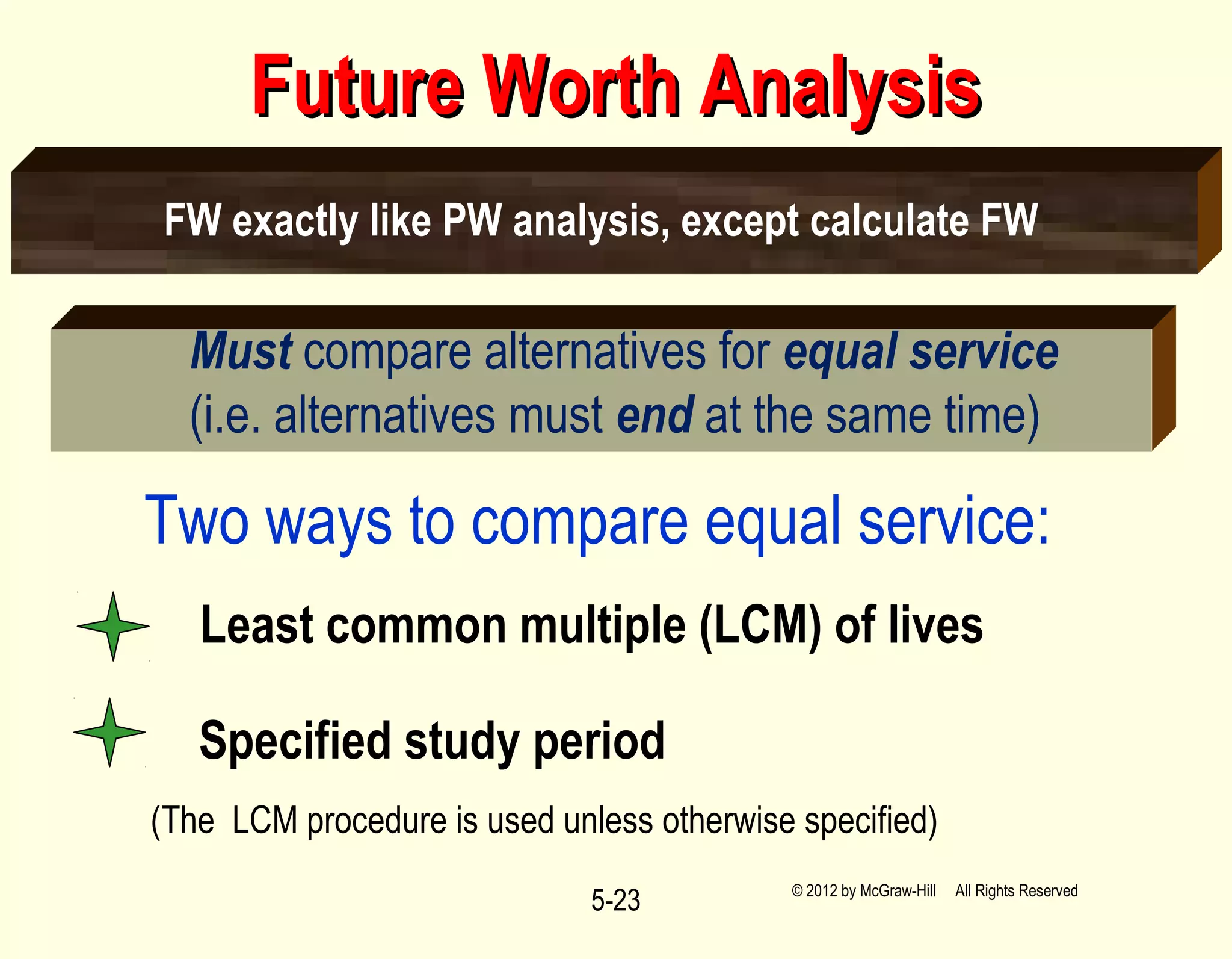 Chapter 5 Present Worth Analysis with Examples PPT