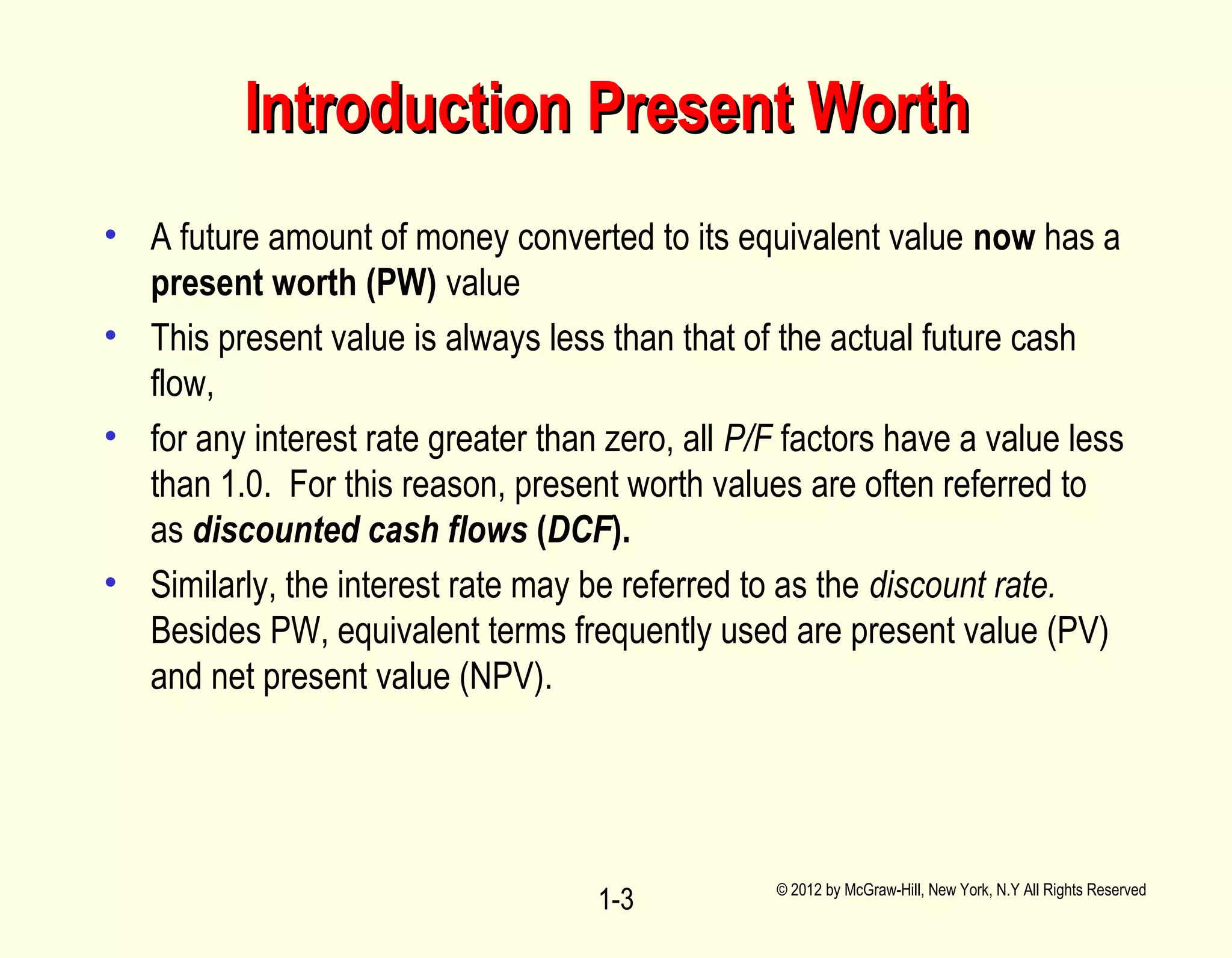 Chapter 5 Present Worth Analysis with Examples PPT