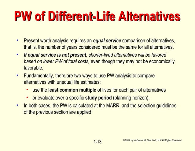 Chapter 5 present worth analysis -with examples | PPT