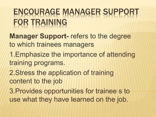 Encourage Manager Support for Training | PPT