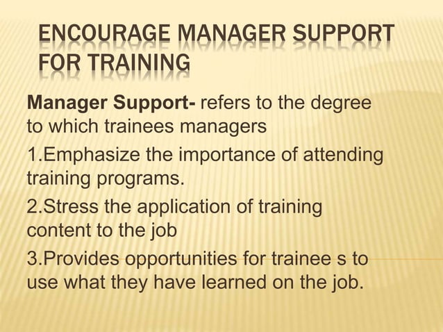 Encourage Manager Support for Training | PPT