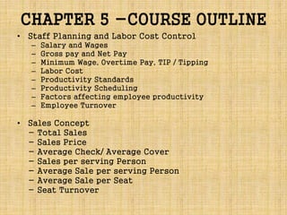 STAFF PLANNING AND LABOR COST CONTROL | PPT