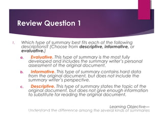 Chapter 5 summary writing | PPT | Educational Assessment | Education