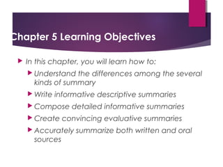 Chapter 5 summary writing | PPT | Educational Assessment | Education