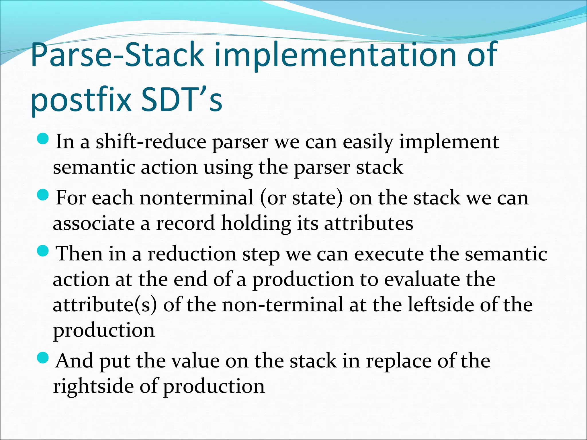 Chapter 5 Syntax Directed Translation Ppt