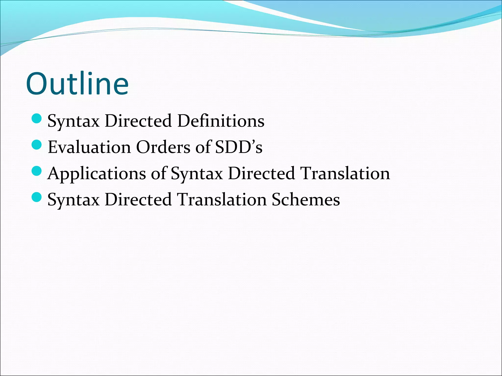 Chapter 5 Syntax Directed Translation | PPT Chapter 5 Syntax Directed Translation | PPT