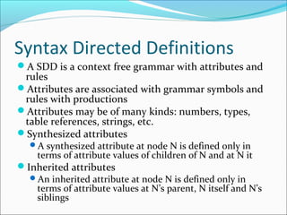 Chapter 5 Syntax Directed Translation | PPT