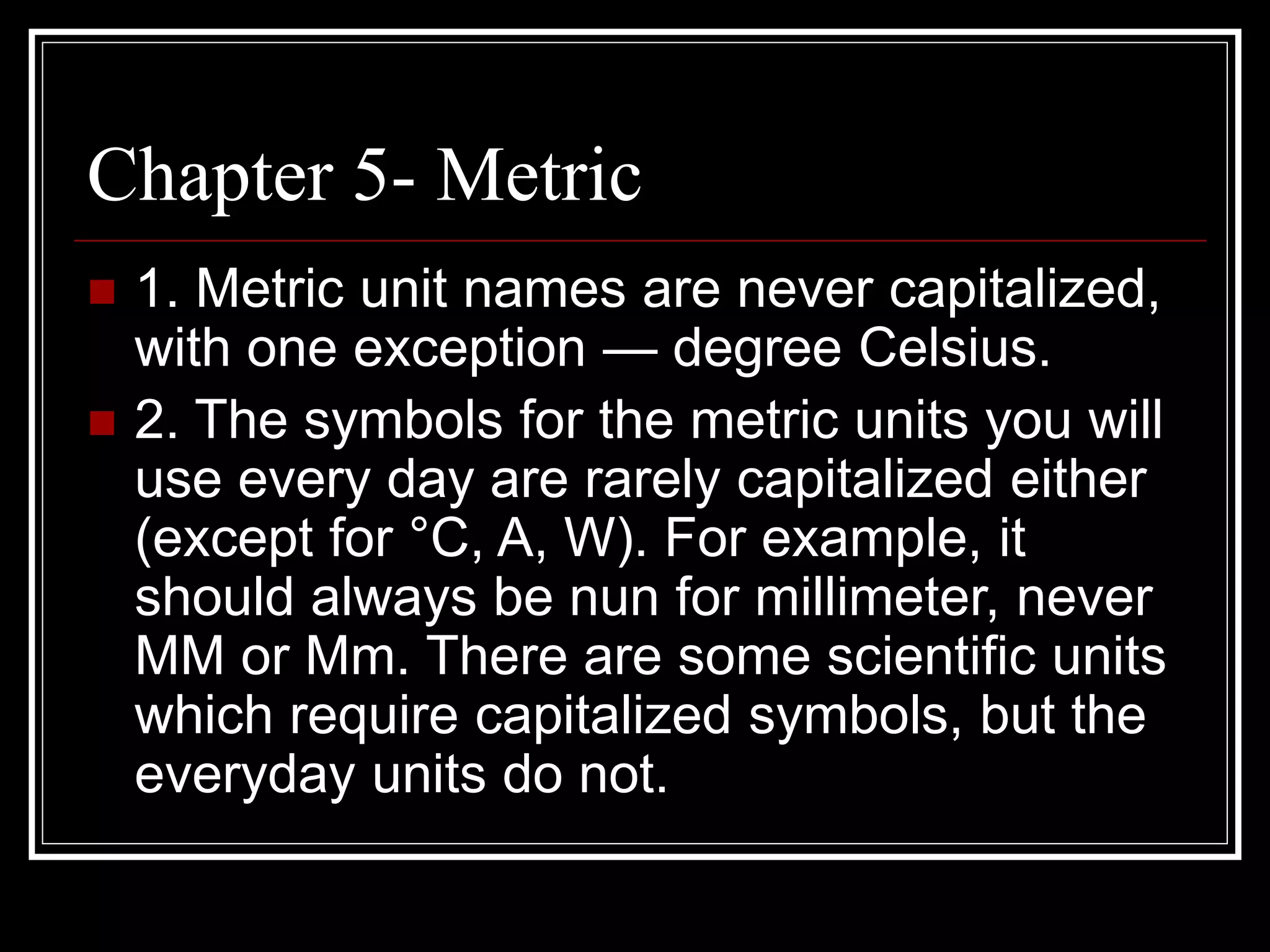 Chapter 5: Metric Measurements | PPT