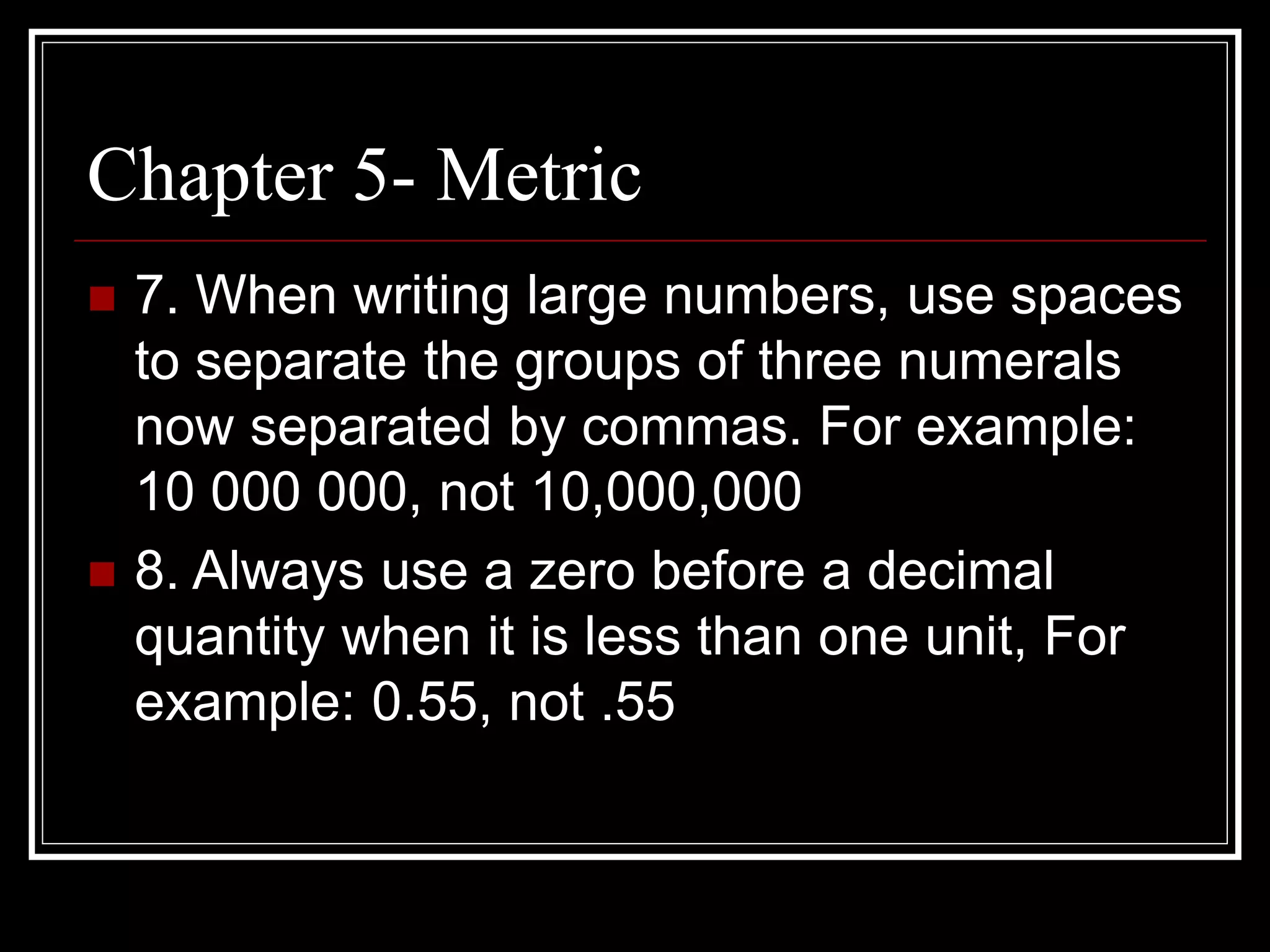 Chapter 5: Metric Measurements | PPT