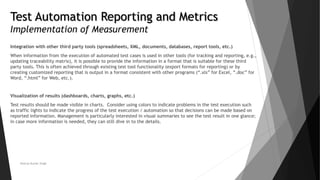Chapter 5 - Test Automation Reporting and Metrics | PPTX