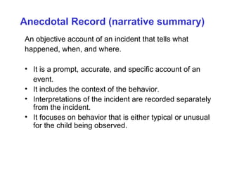 Chapter 5 wortham - classroom assessments - observation | PPT