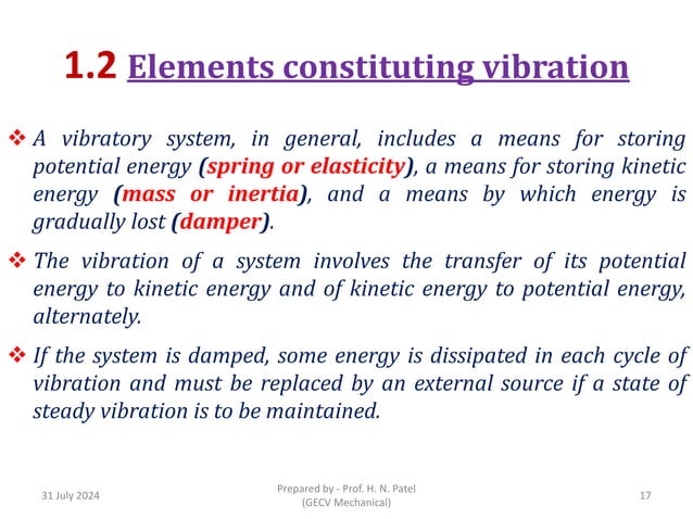 Chapter 5_1 Types of vibrations and elements constituting vibration.PPTX