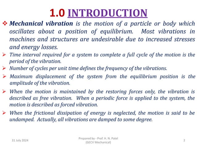 Chapter 5_1 Types of vibrations and elements constituting vibration.PPTX