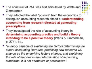 Chapter five - Positive Accounting Theory | PPT