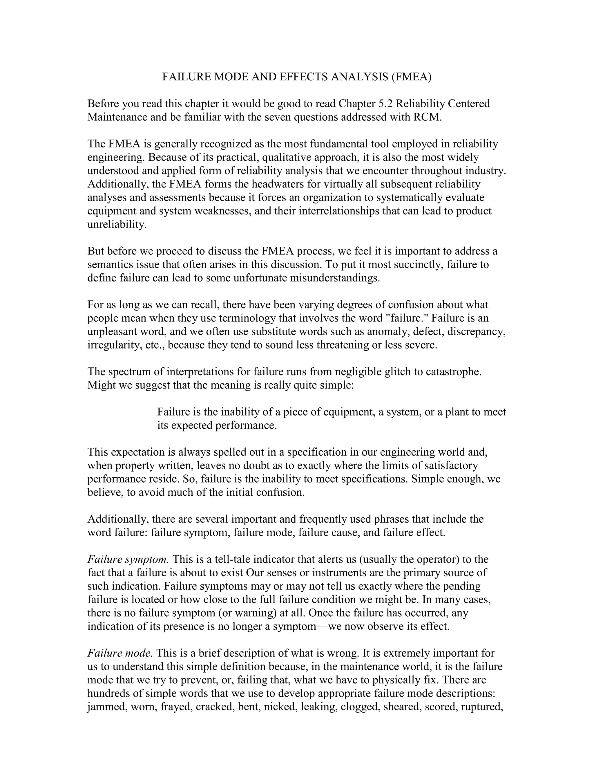 Failure Modes And Effect Analysis (Fmea) | PDF | Mechanical and Industrial Engineering Industry ...