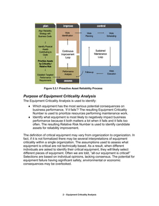 Equipment Criticality Analysis | PDF