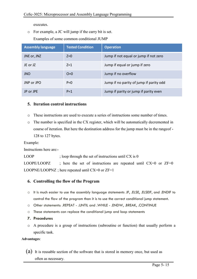 Chapter 5 And 6 Instructions And Program Control Instructionspdf