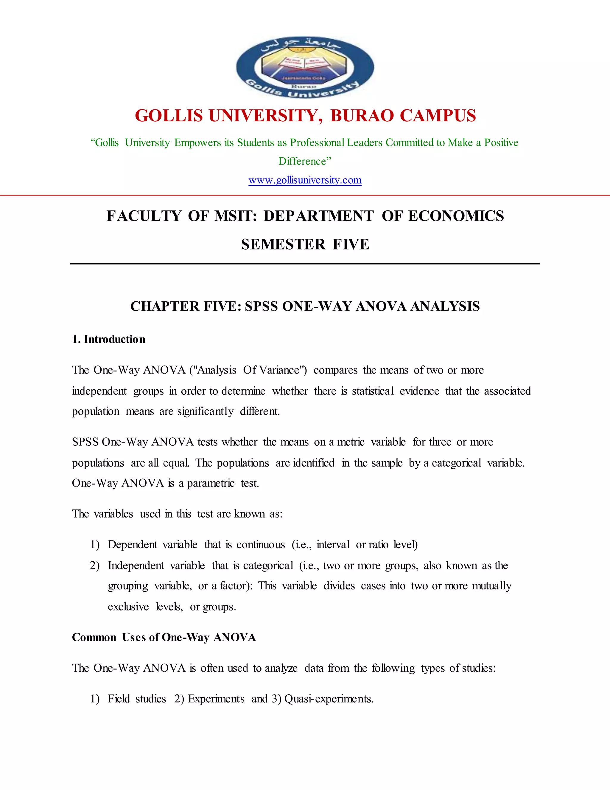 Chapter 5 anova analysis | DOCX