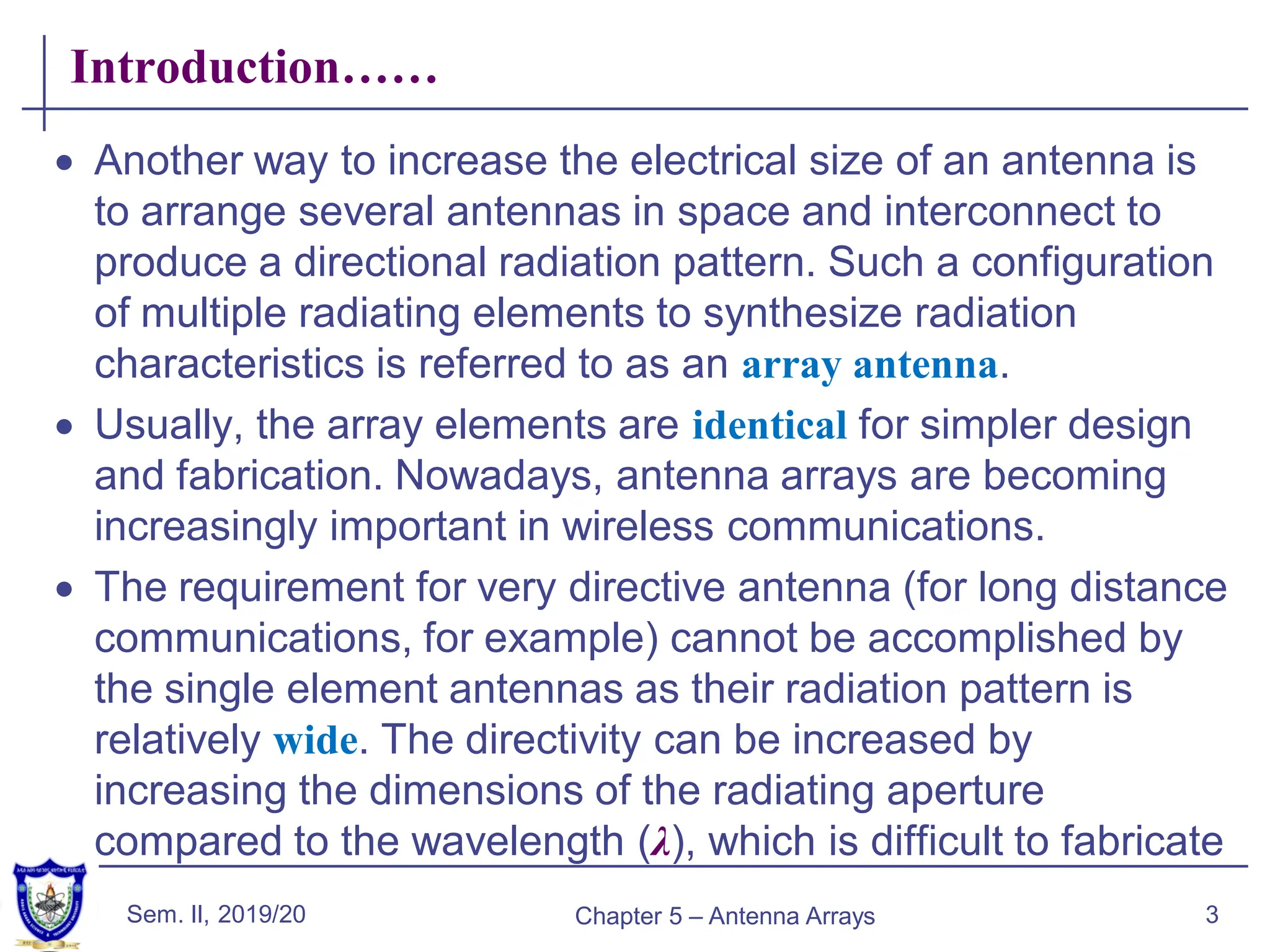 chapter 5 Antenna Arrays.pdf An antenna array is a group of two or more ...