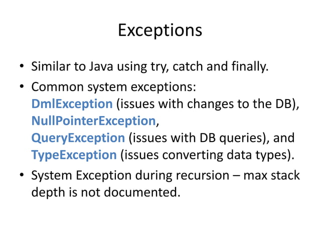 SFDC Introduction to Apex | PPT