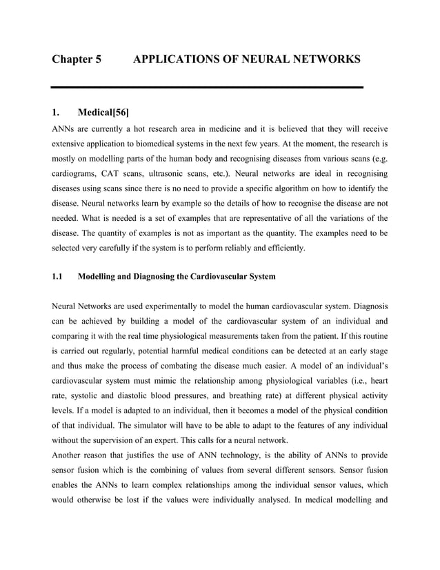 Chapter 5 applications of neural networks | PDF
