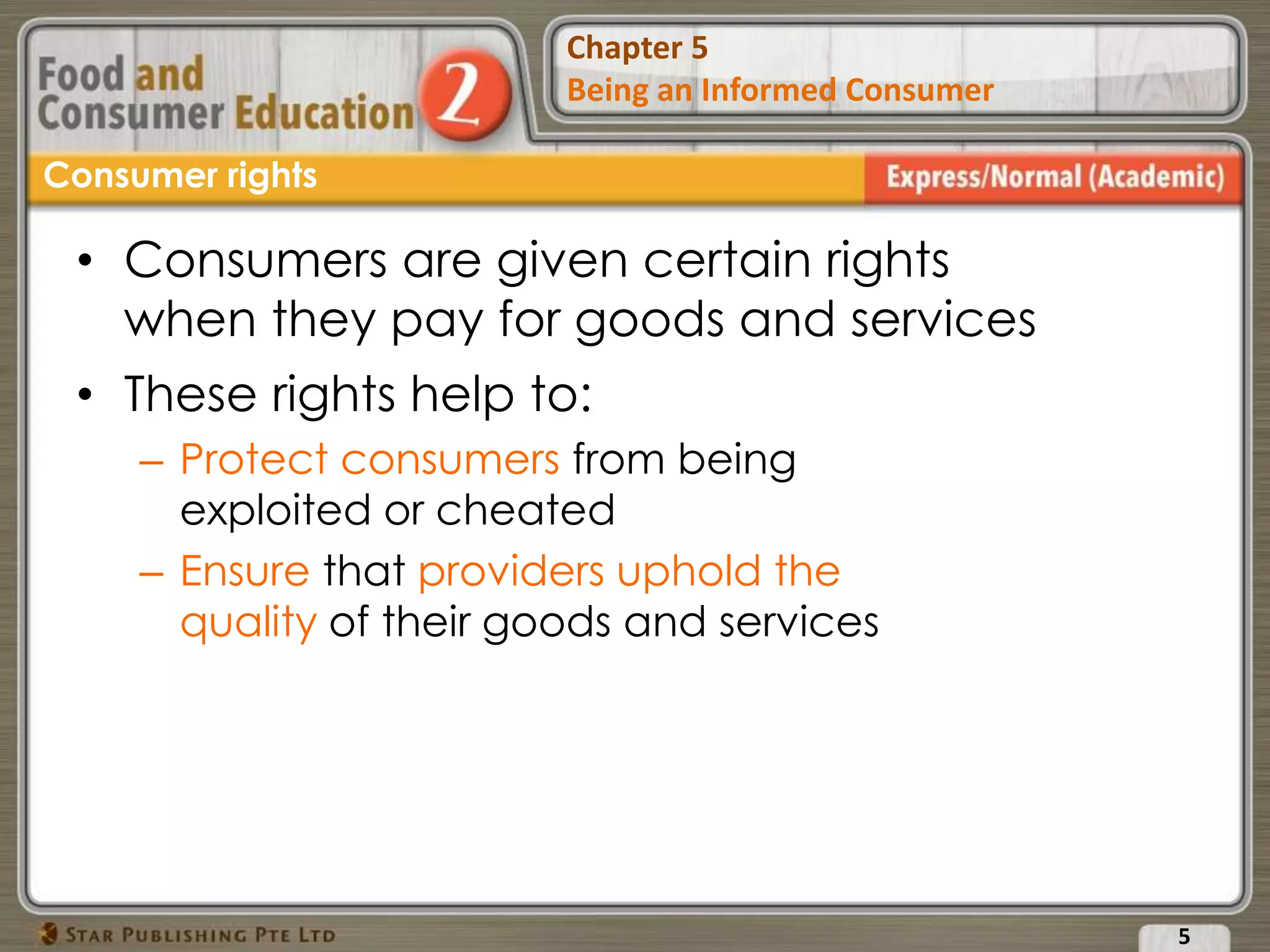 Chapter 5 Being an Informed Consumer | PPTX