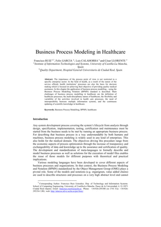 Business Process Modeling in Health | PDF | Healthcare Industry | Industries