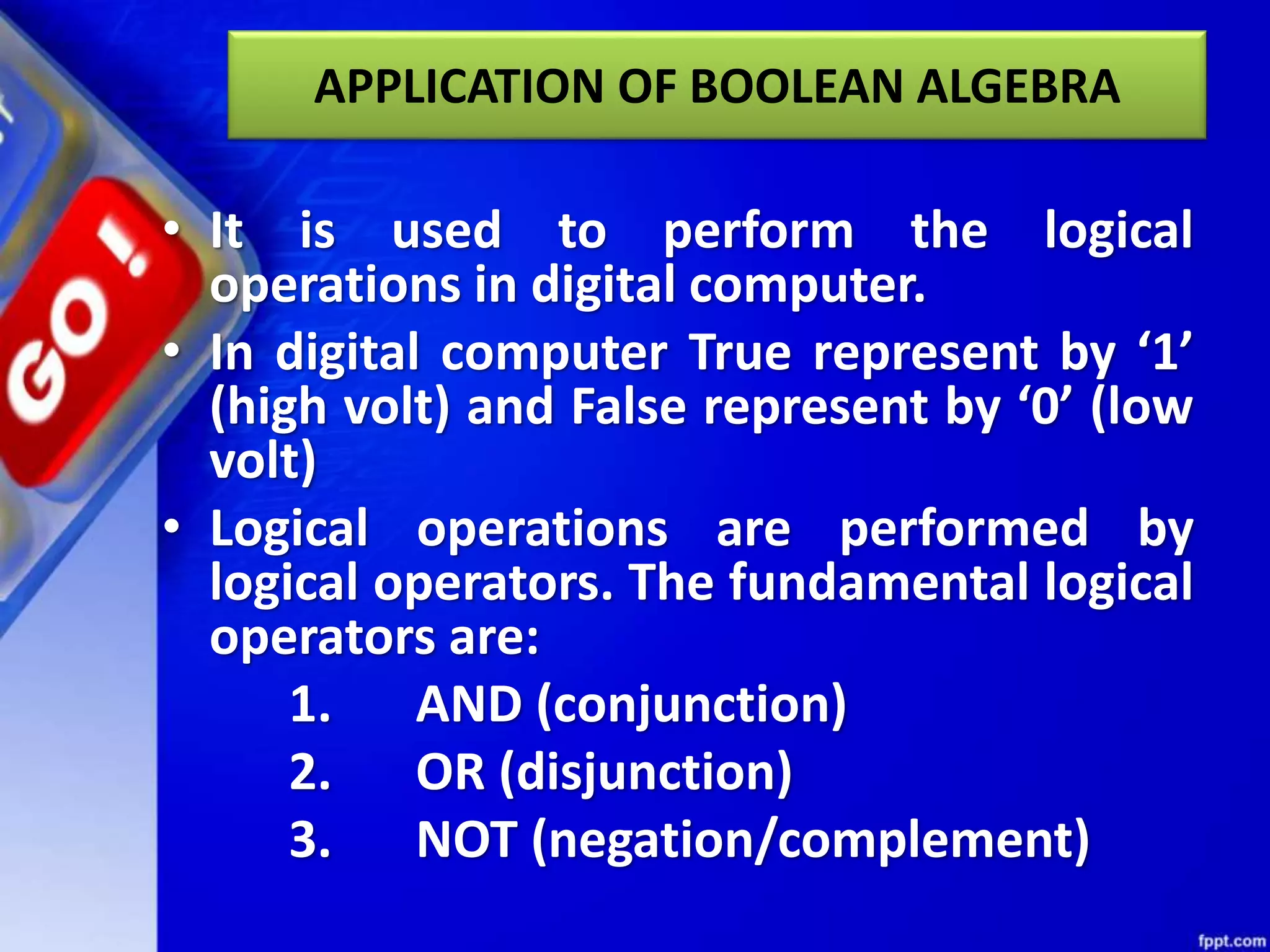 Chapter 5 boolean algebra | PPTX