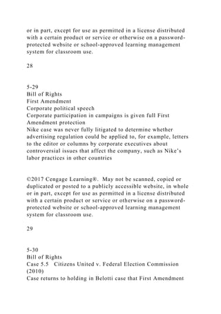 Chapter 5 Business and the ConstitutionIts Legal, Ethical, .docx