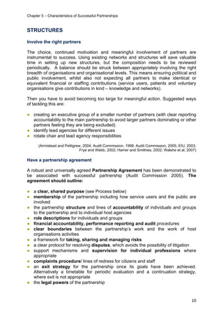 Chapter 5 characteristics of successful partnership | PDF