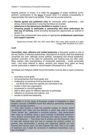 Chapter 5 characteristics of successful partnership | PDF