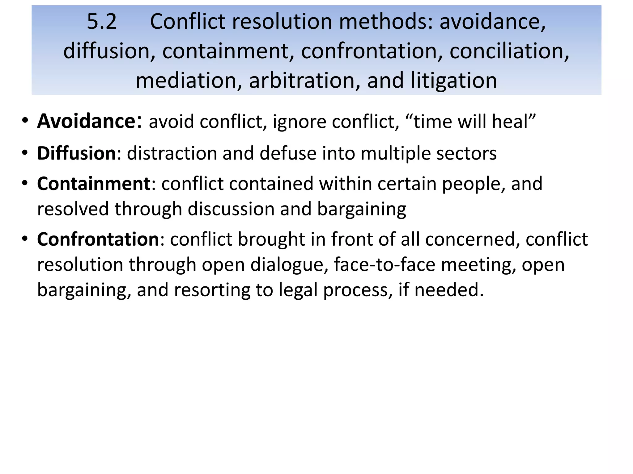 Chapter 5 Conflict and Dispute Management | PDF