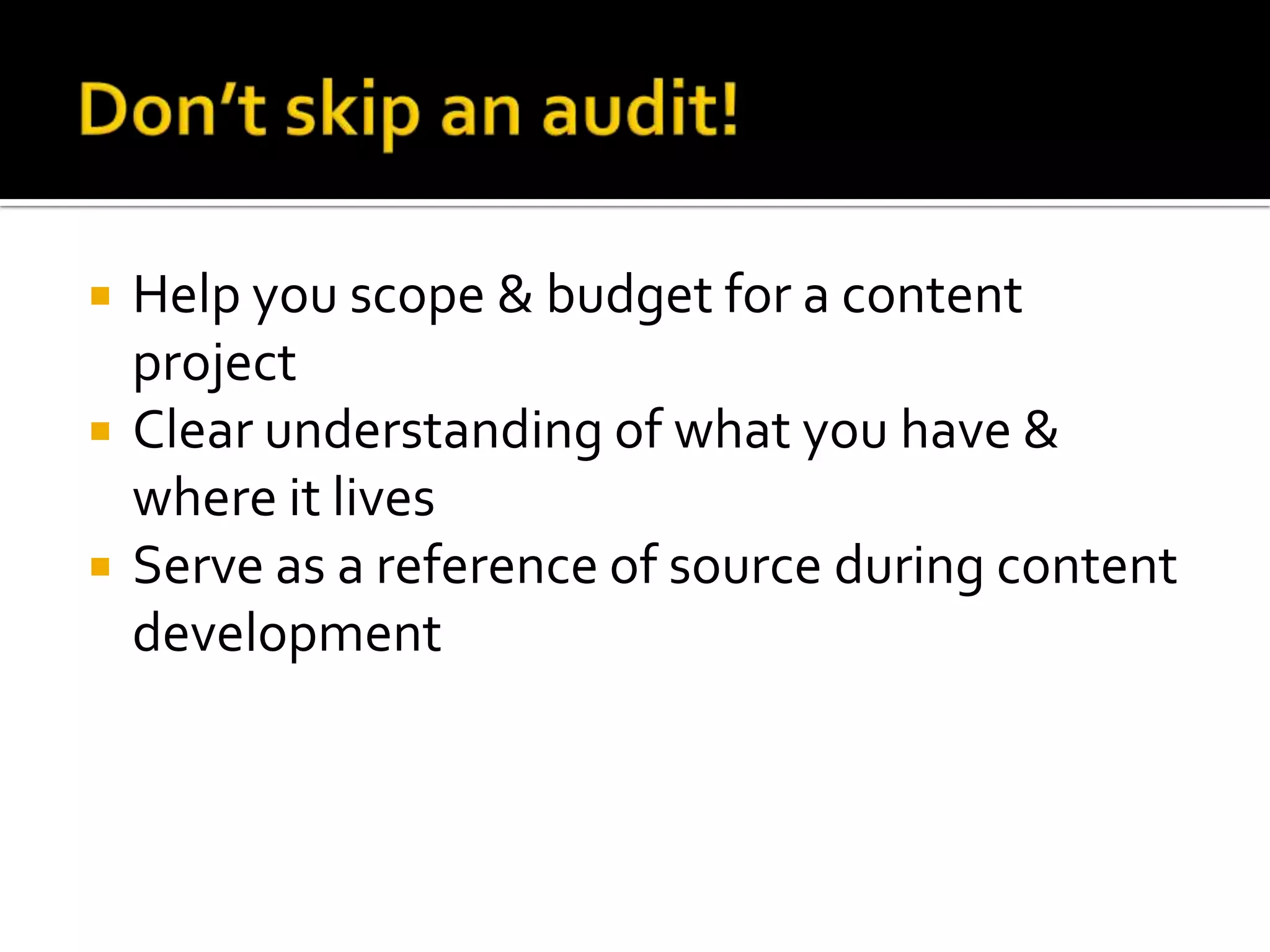 Chapter 5 content audit | PPT
