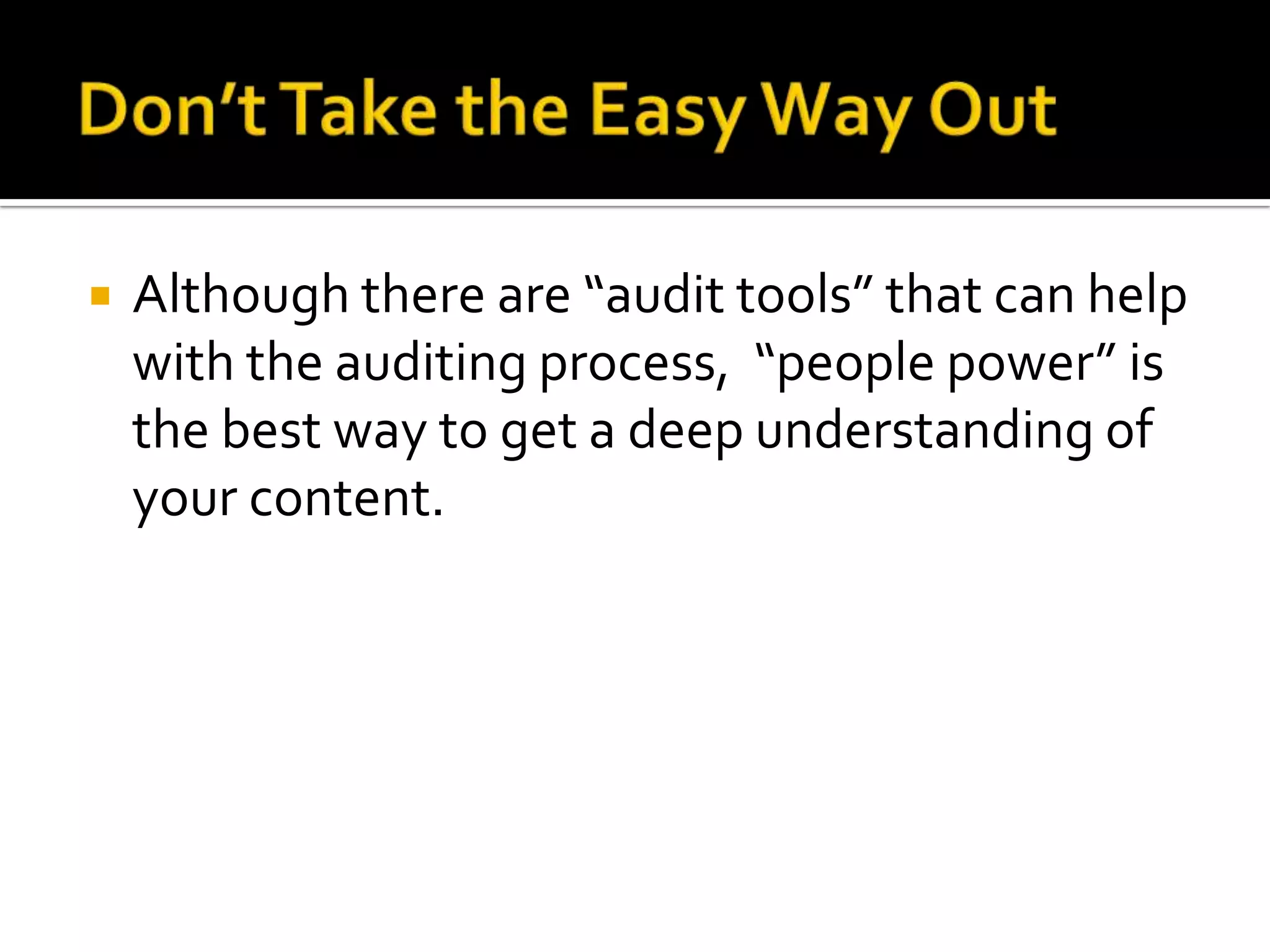 Chapter 5 content audit | PPT