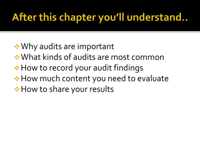 Chapter 5 content audit | PPT