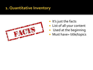 Chapter 5 content audit | PPT