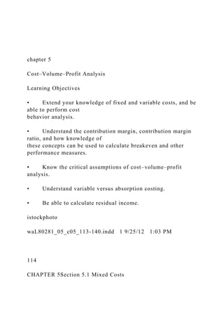 chapter 5Cost–Volume–Profit AnalysisLearning Objective.docx