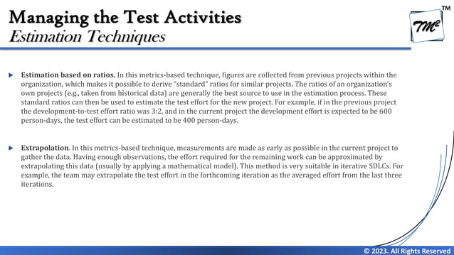 Chapter 5 - Managing Test Activities V4.0 | PDF | Educational ...