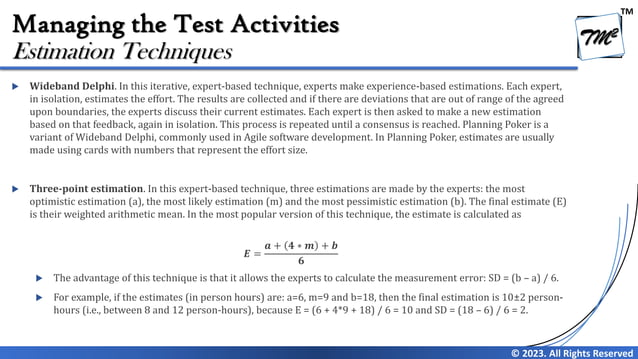 Chapter 5 - Managing Test Activities V4.0 | PDF | Educational ...