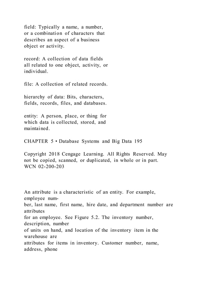 CHAPTER5Database Systemsand Big DataRafal Olechows | PDF
