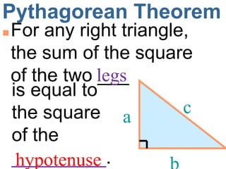 Chapter 5 day 4 pythagorean thm | PPTX