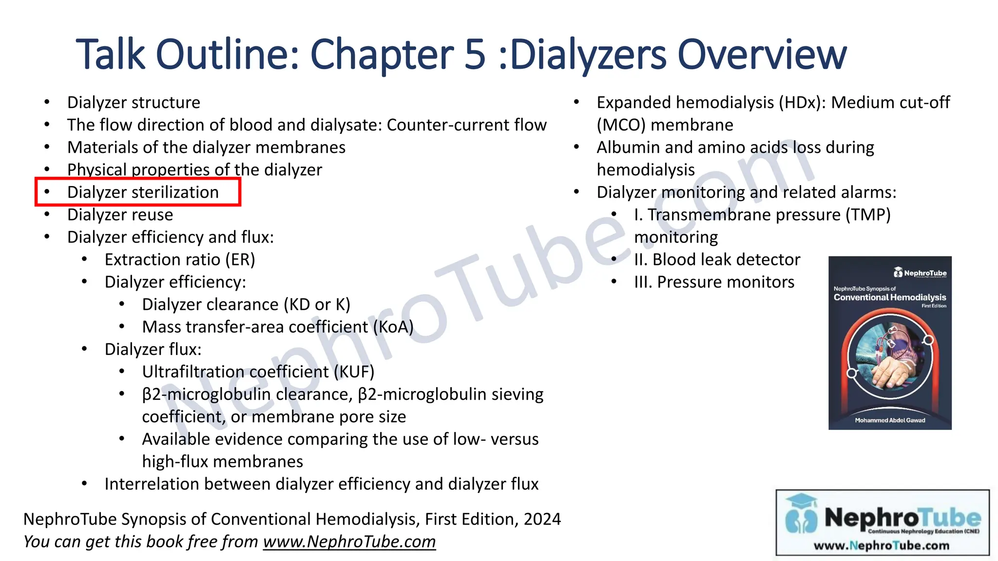 Hemodialysis: Chapter 5, Dialyzers Overview - Dr.Gawad | PDF