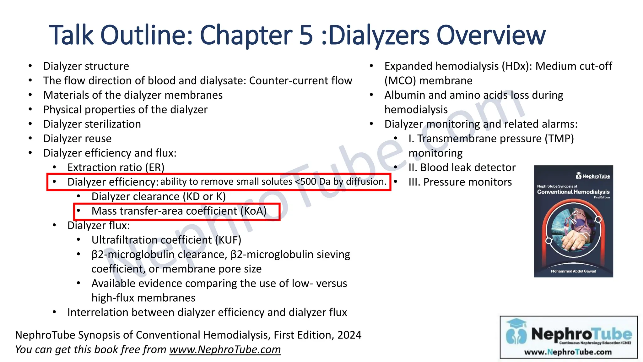 Hemodialysis: Chapter 5, Dialyzers Overview - Dr.Gawad | PDF