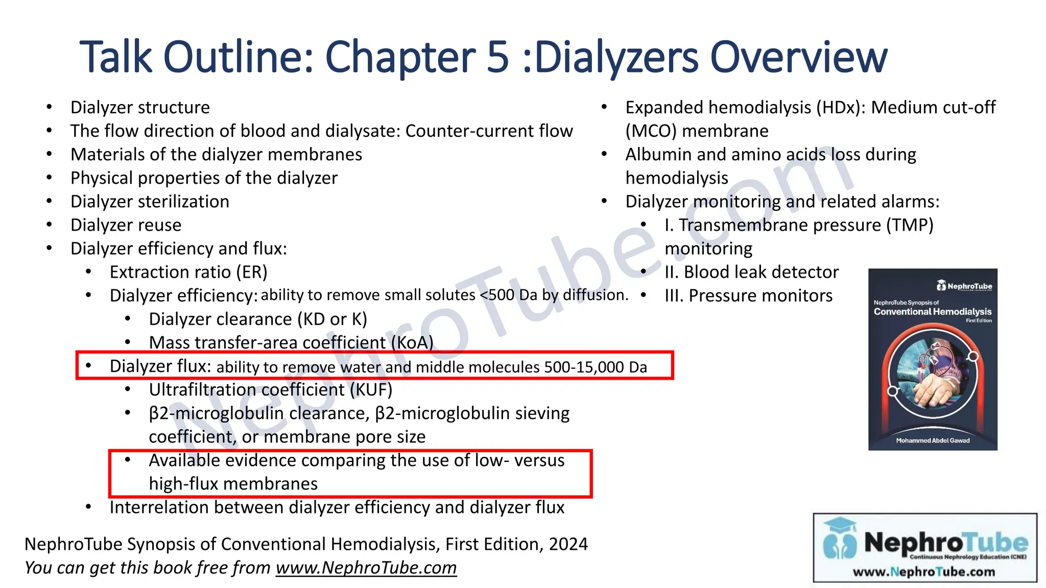 Hemodialysis: Chapter 5, Dialyzers Overview - Dr.Gawad | PDF