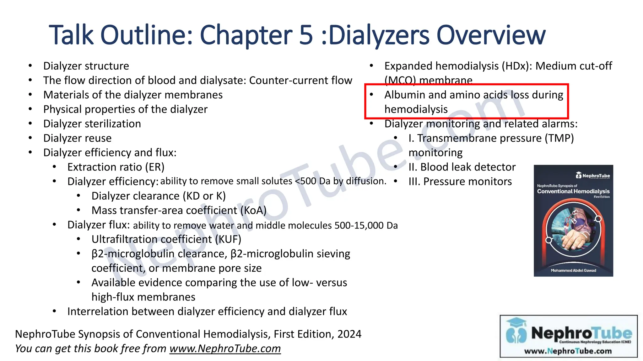 Hemodialysis: Chapter 5, Dialyzers Overview - Dr.Gawad | PDF