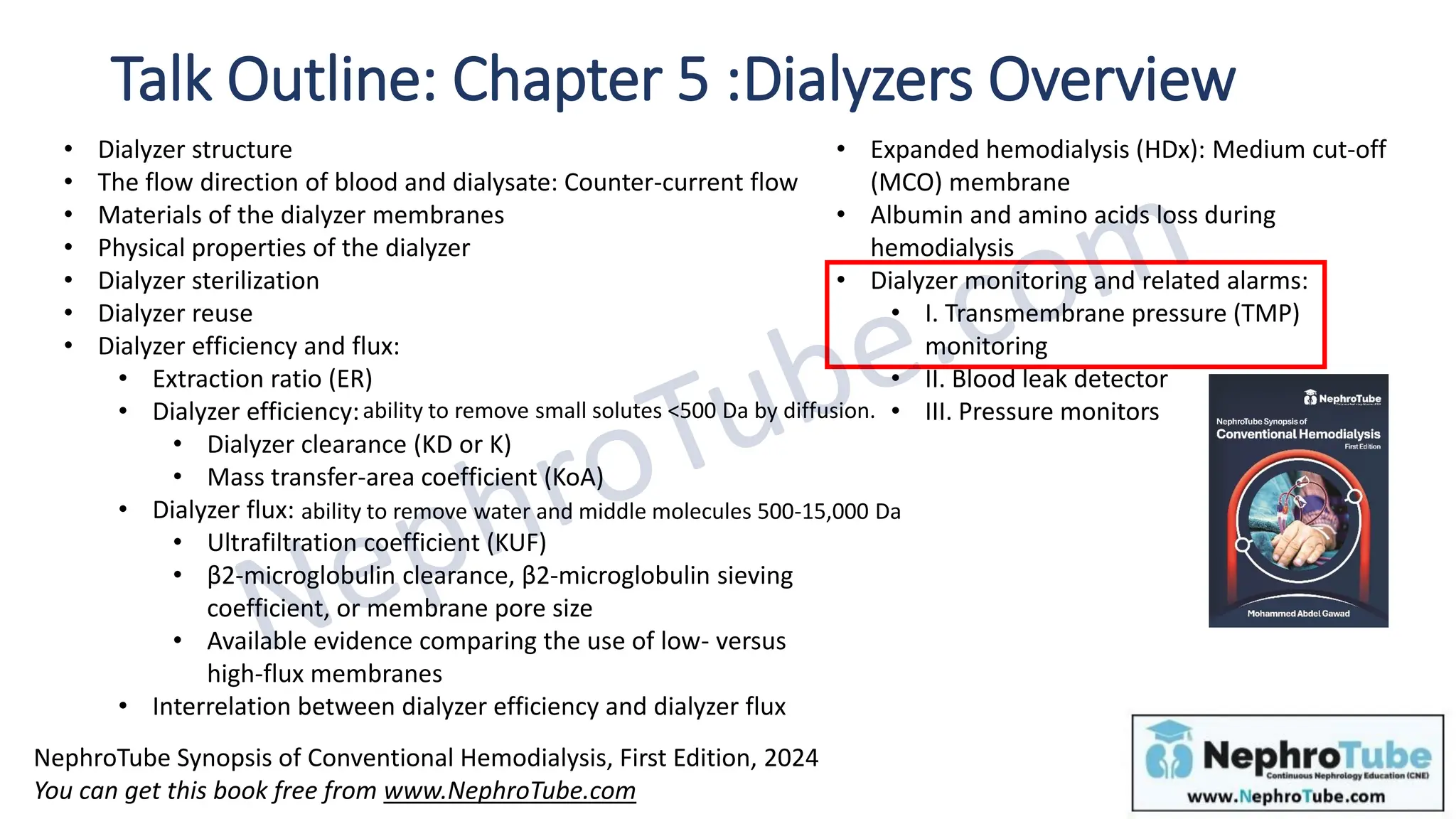 Hemodialysis: Chapter 5, Dialyzers Overview - Dr.Gawad | PDF