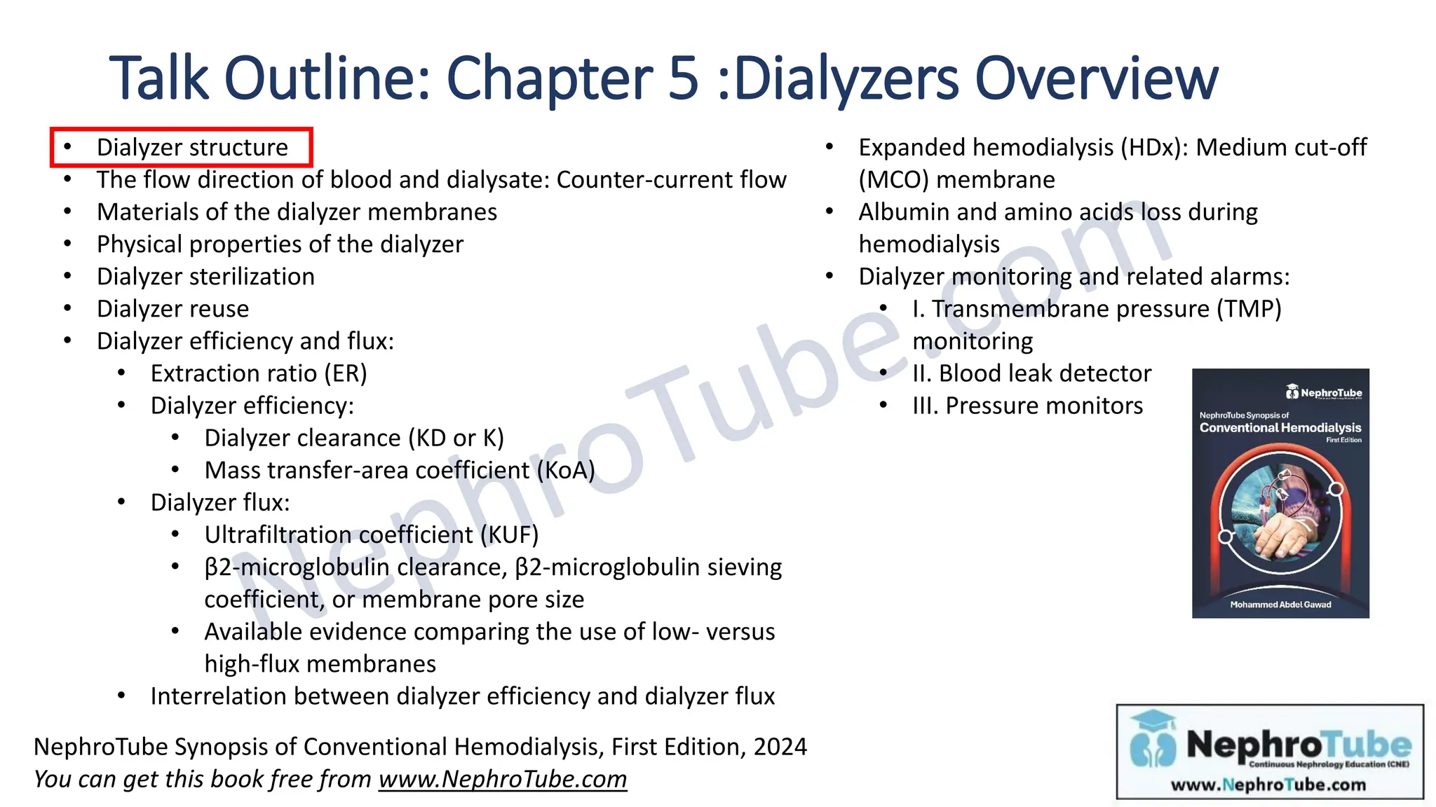 Hemodialysis: Chapter 5, Dialyzers Overview - Dr.Gawad | PDF
