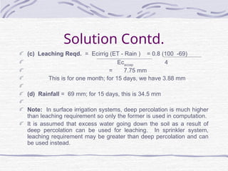 Irrigation engineering - Chapter 5 - Drainage | PPT