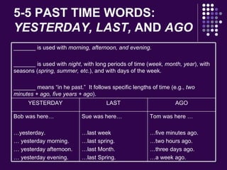 Chapter 5 Expressing Past Time | PPT